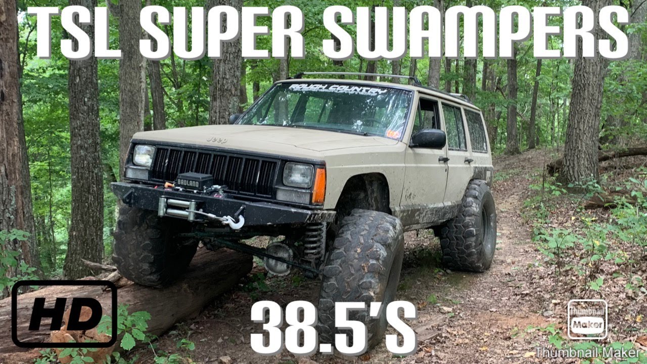 Jeep Gets 38.5's TSL Super Swampers +2 Brand New Boggers - YouTube