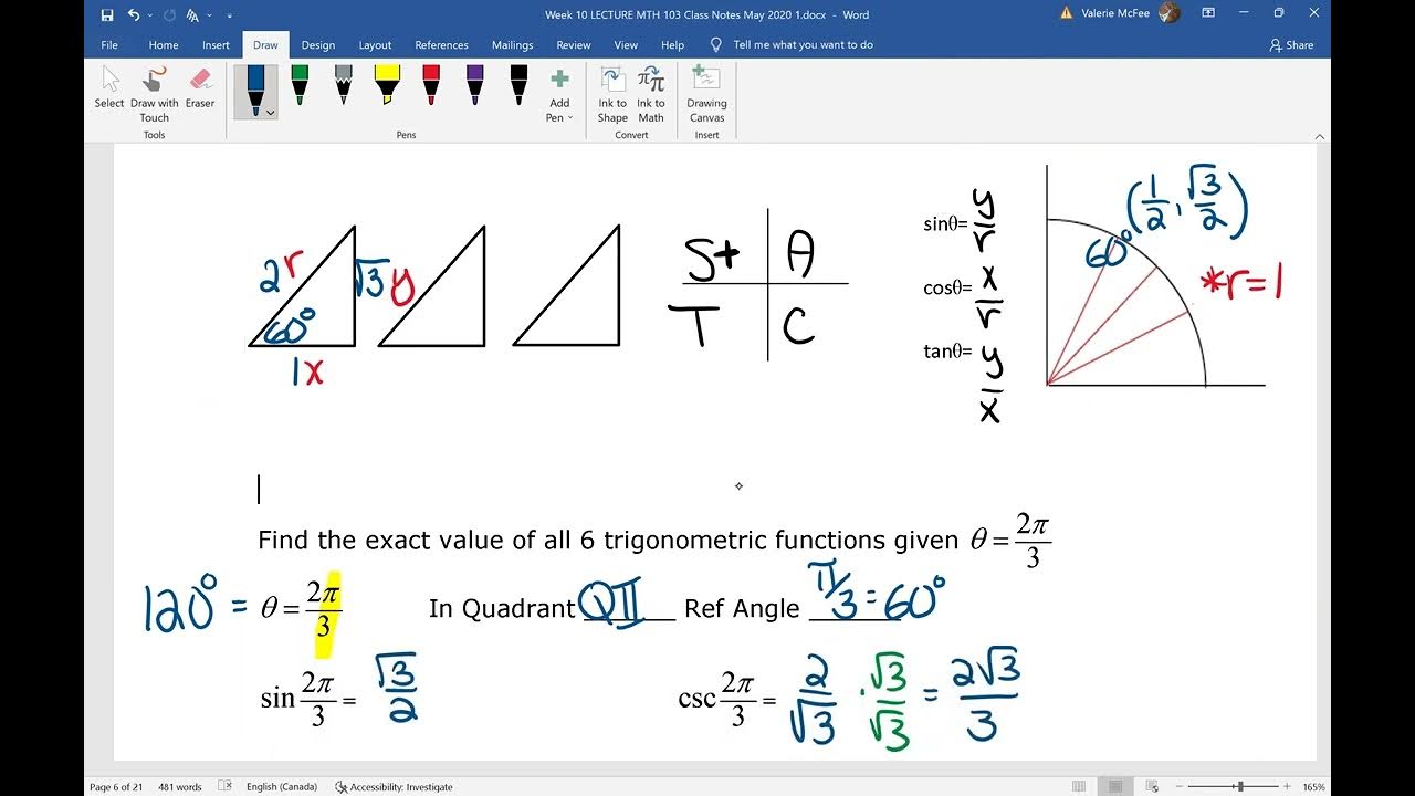 10F Evaluating Trig Functions for Theta 0 to 360 - YouTube
