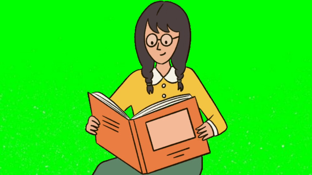 Reading books animated green screen video for Youtubers. - YouTube