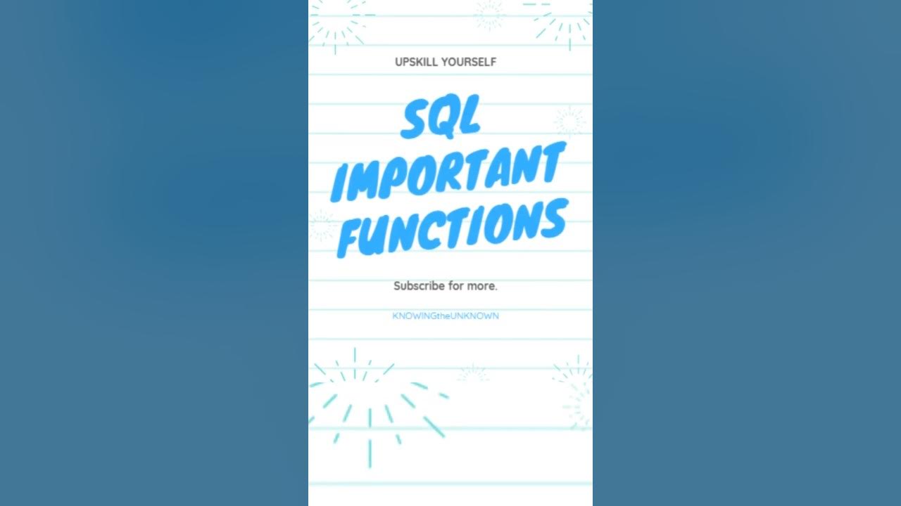 SQL IMPORTANT FUNCTIONS || #sql #shorts #sqlquerying #trendingshorts ...