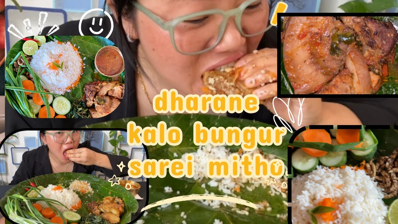 Dharane kalo bungur with rice,salads,..🥬🥒🥓 🤤 purano tarika ma taparima ...