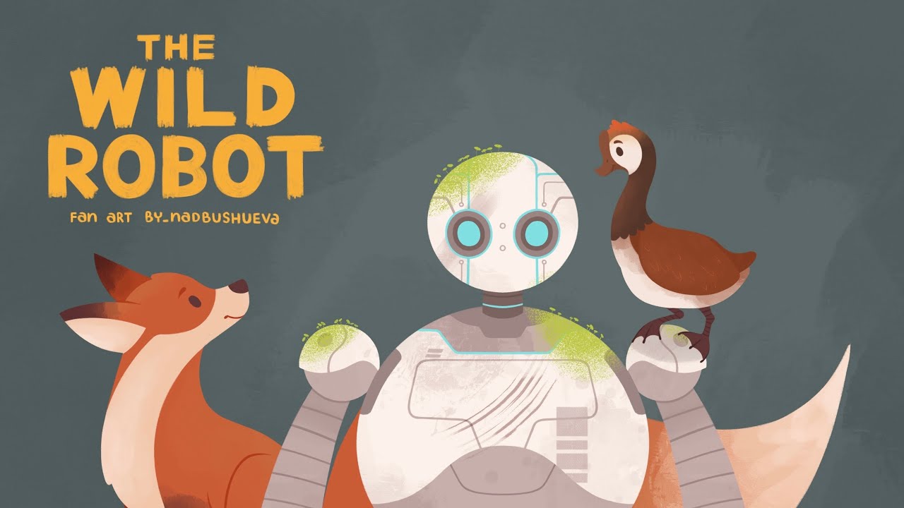 The Wild Robot | How To Draw Roz, Fink, Brightbill | Drawing Process ...