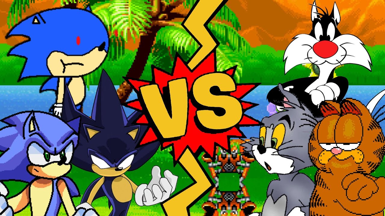 M.U.G.E.N Battles | Sonic/Dark Sonic/Sunky vs Tom Cat/Garfield ...
