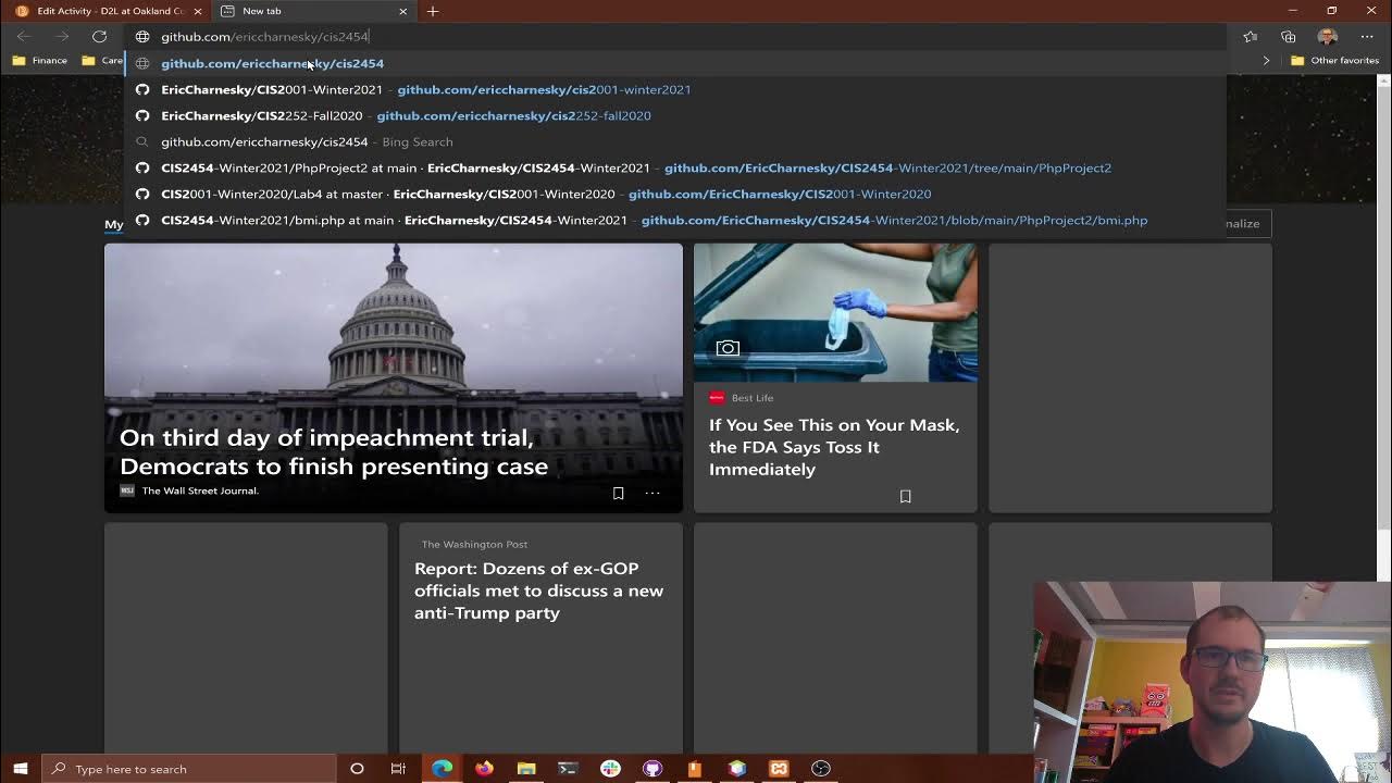 CIS 2454 - Web System Dev ( PHP & Java ) - Project 1 solution & Databases - Winter 2021 - YouTube