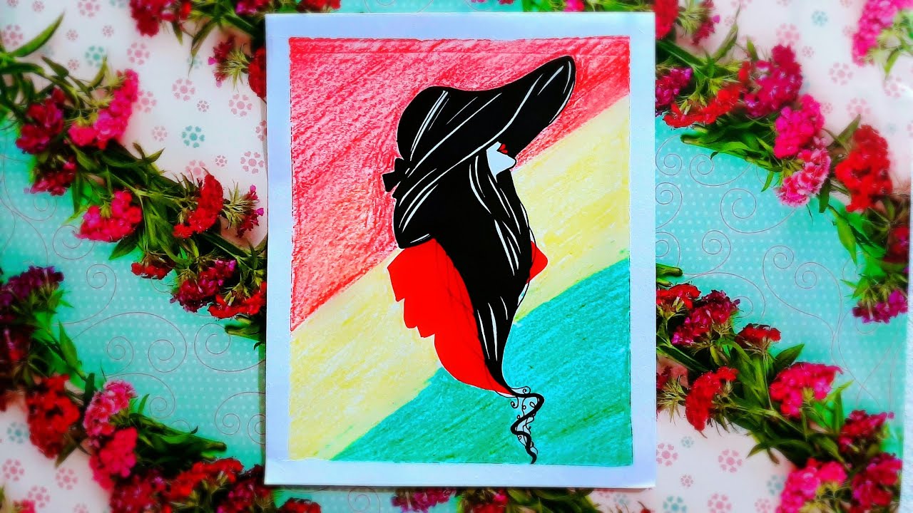 A Very Easy Beautiful Drawing || A Girl Hiding Her Face || How to Draw ...