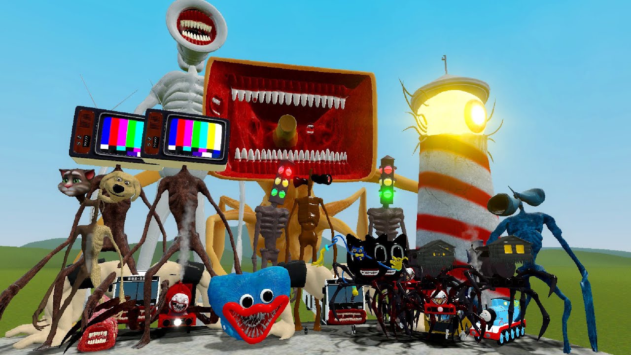 ALL MONSTERS: TV HEAD VS ALL TREVOR HENDERSON VS LIGHTHOUSE VS CHOO ...
