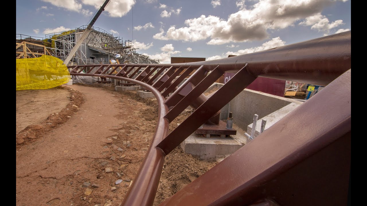 Seven Dwarfs Mine Train Roller Coaster Construction B-Roll Magic ...