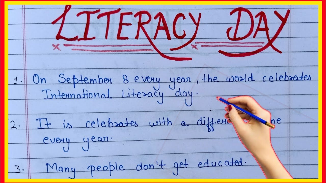 10 Lines essay on International literacy day in English/International ...