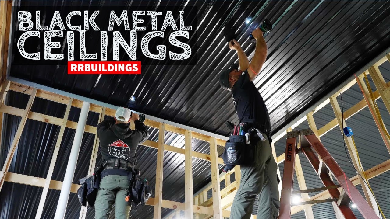 Workshop Build Out Finishes Part 1: Black Metal Ceiling! - YouTube