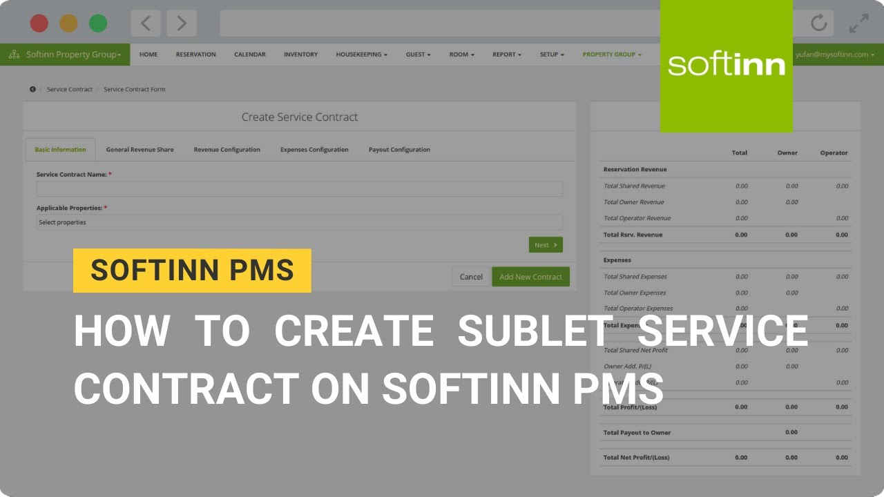 [OBSOLETE] How to Create Sublet Service Contract on Softinn PMS (Hotel ...