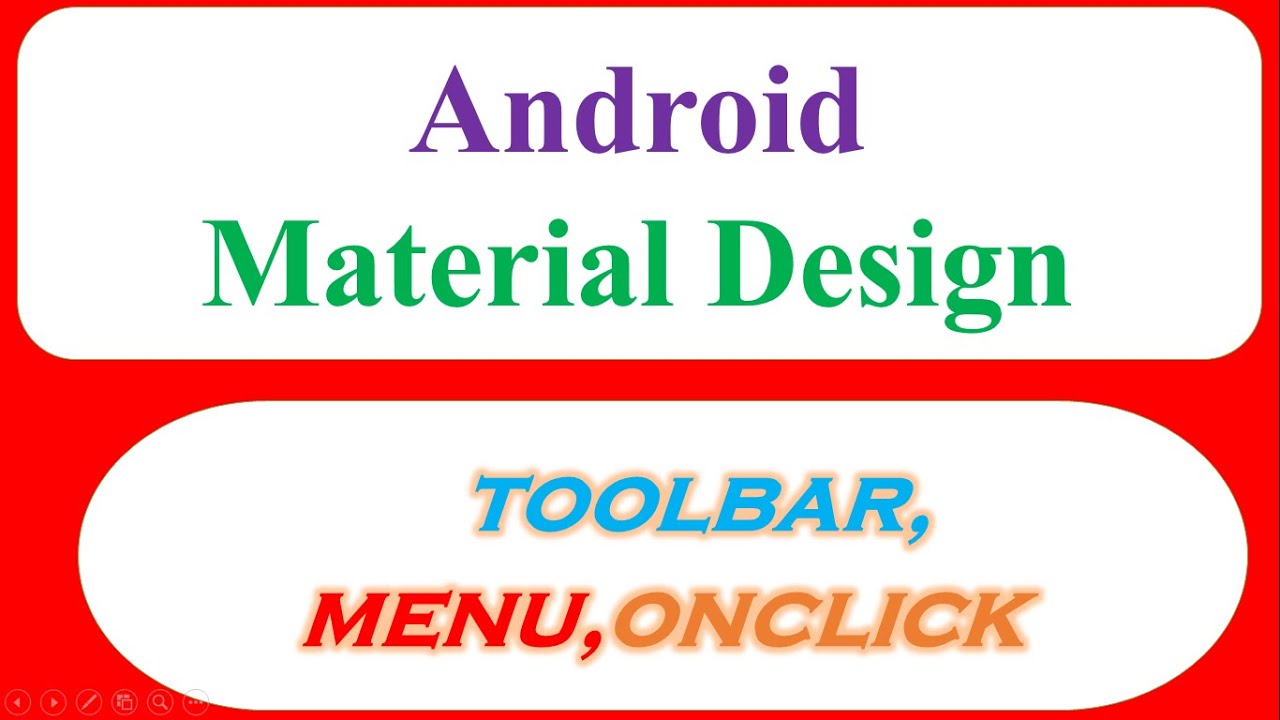 Android Material Design Toolbar With Menus And Onclick Youtube