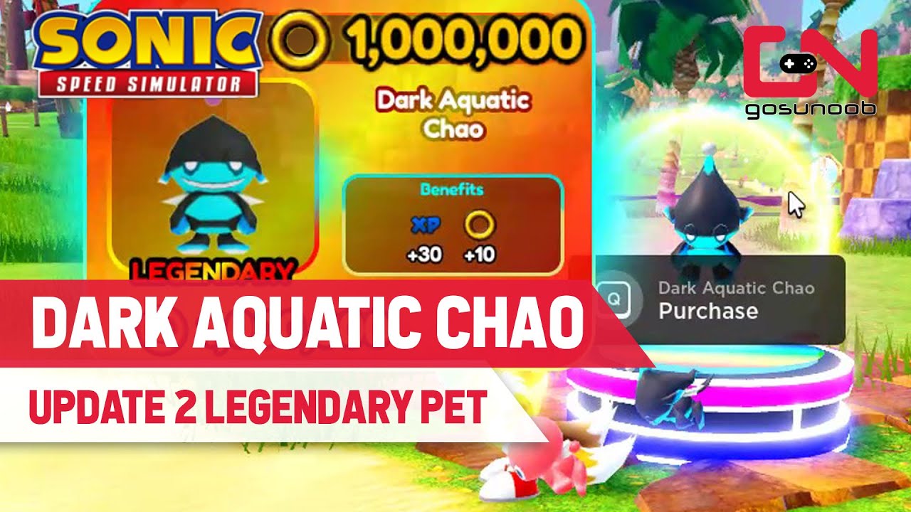 DARK AQUATIC CHAO Update 2 Time Limited 1 Million Rings LEGENDARY PET ...