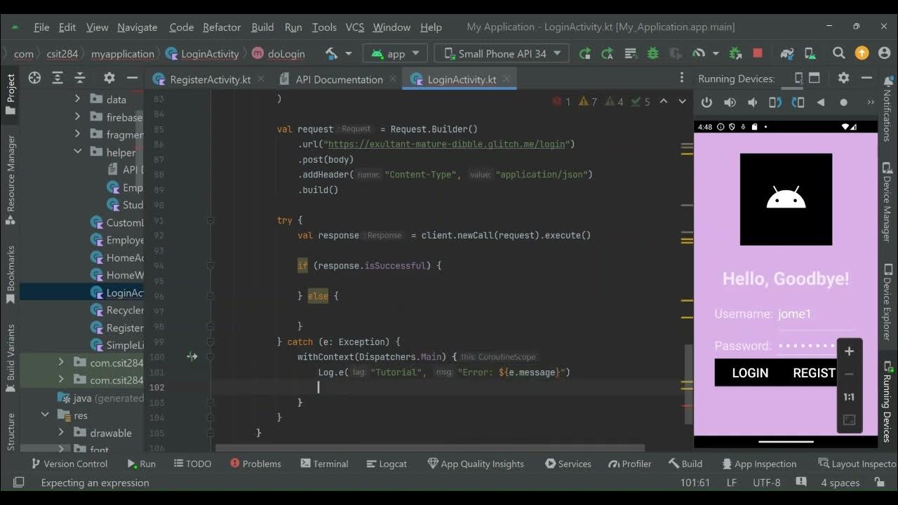 Android Login API Http Request - YouTube