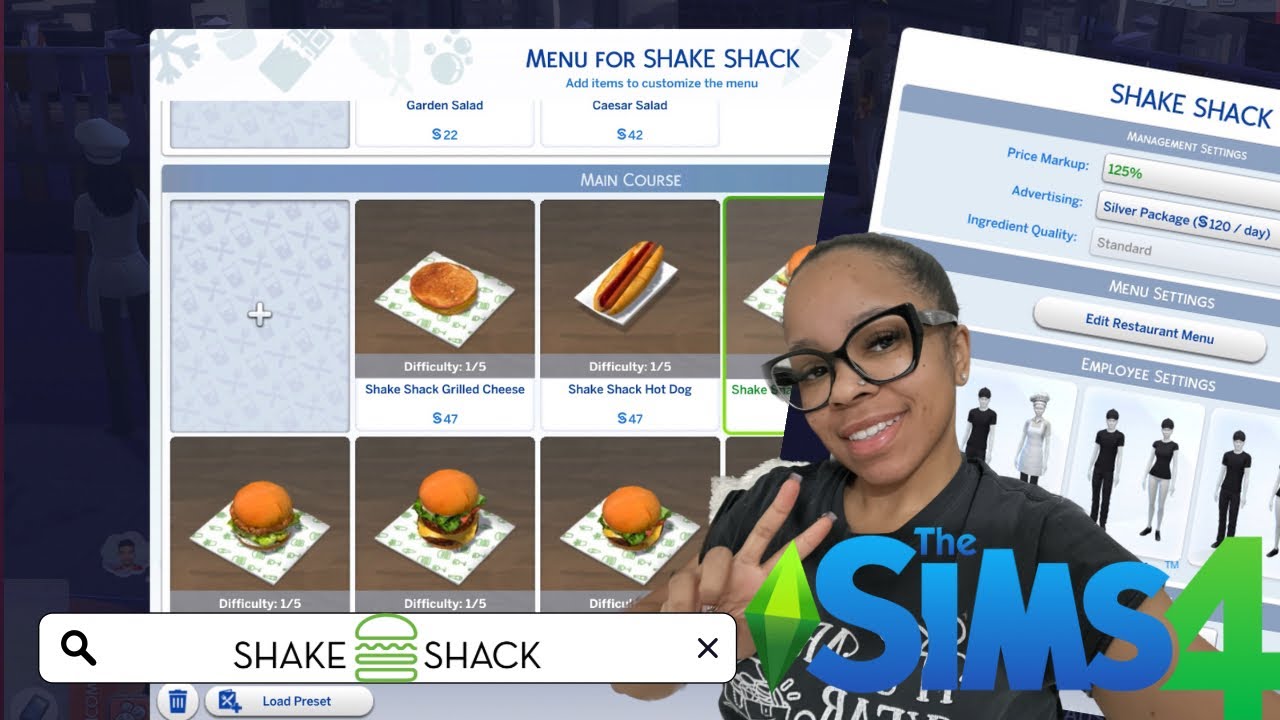 RUN A SHAKE SHACK W/ ME | Sims 4 Dine Out | - YouTube