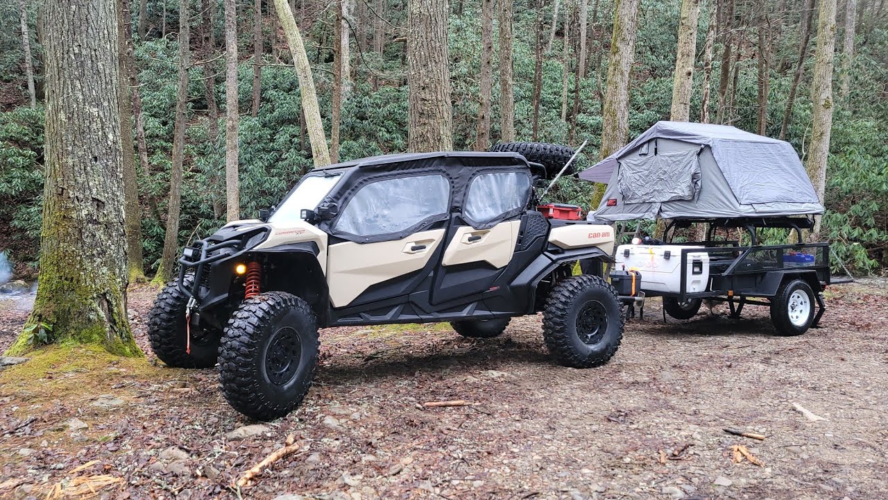 SXS camping, Canam Commander and camping trailer with rtt - YouTube