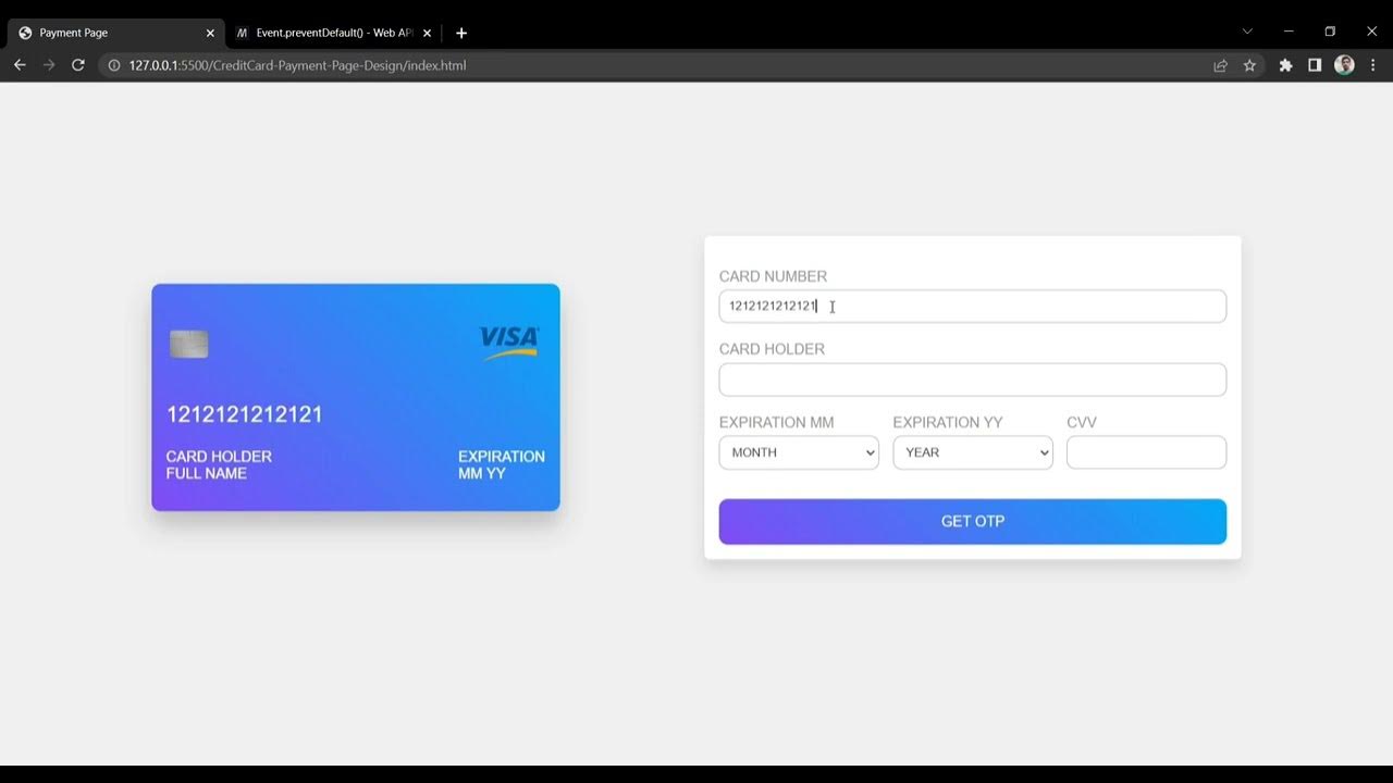 Payment page design using #html #css #javascript follow me on GitHub for more code.... - YouTube