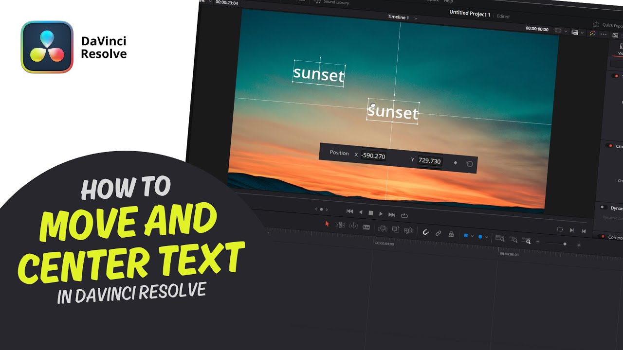 How to Move and Center Text in DaVinci Resolve- for beginners! - YouTube