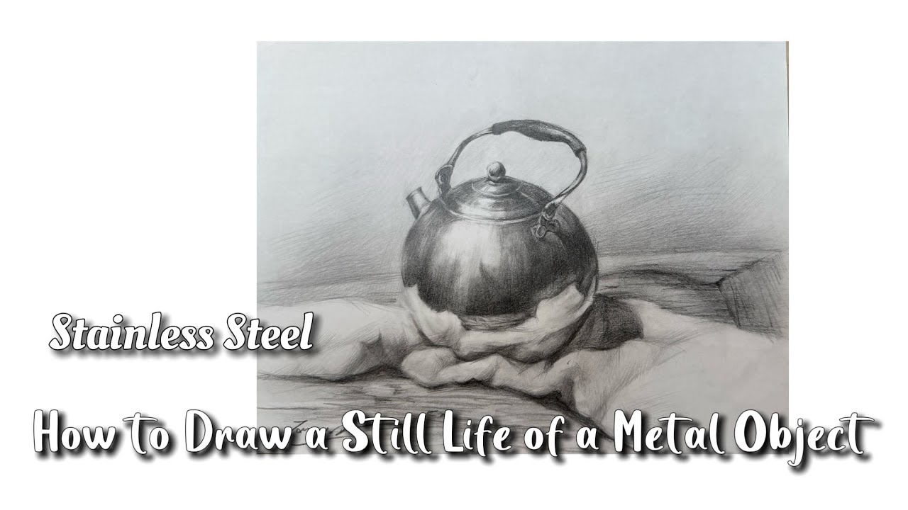 How to Draw a Realistic Metal Object/ Shading & Sketching Tips/Basic ...
