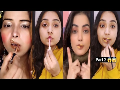 Trying Viral lipstick hack 😱 ️#lipstickhacks #lipstick #viralvideos # ...