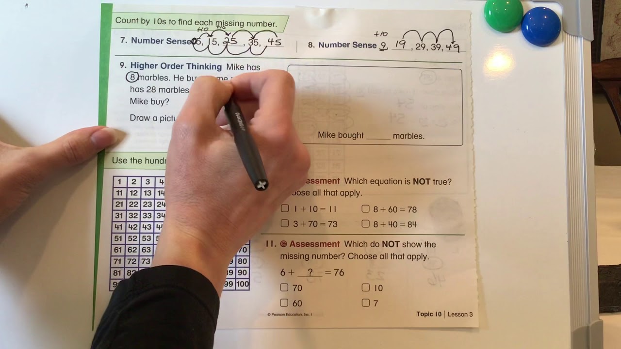 1st grade math homework 10-3 - YouTube