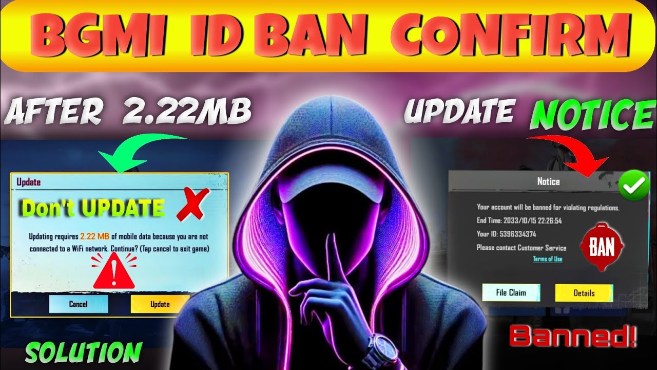 Notice ⚠️ Bgmi Id Ban Confirm | After 2.22MB Upadate | Bgmi id Ban or ...