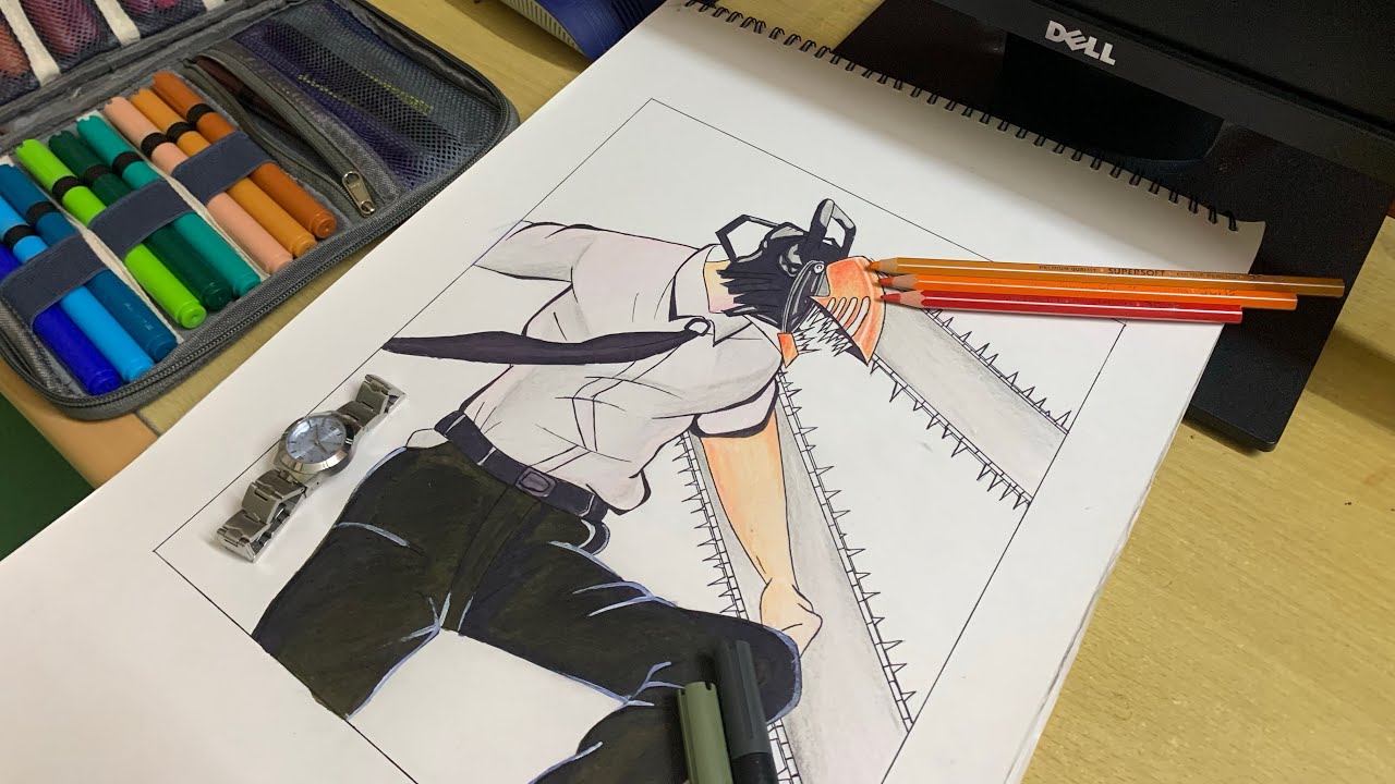 How to draw Denji from Chainsaw Man - YouTube