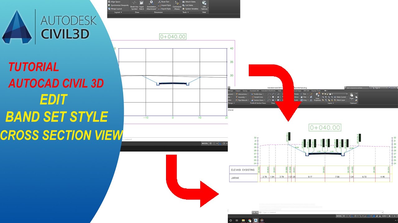 Autocad Civil 3D Edit Band Set Style Cross Section View - YouTube