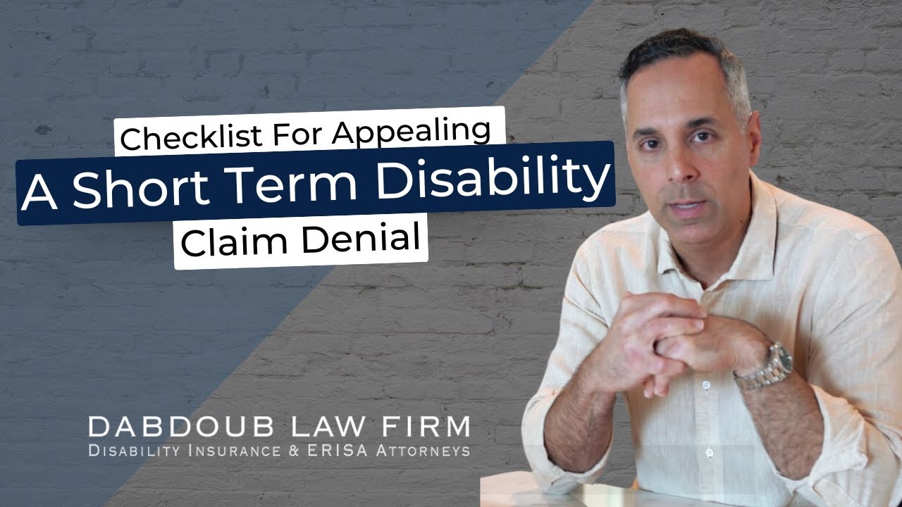 Checklist For Appealing a Short Term Disability Claim Denial - YouTube