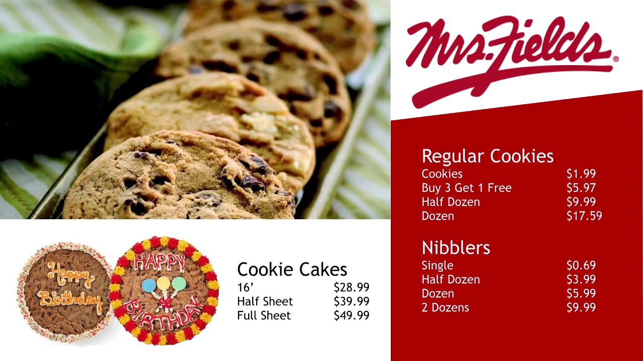Mrs. fields menu - YouTube