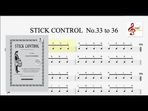 STICK CONTROL - Single Beat Combinations ( 33 to 36 ) by: George ...