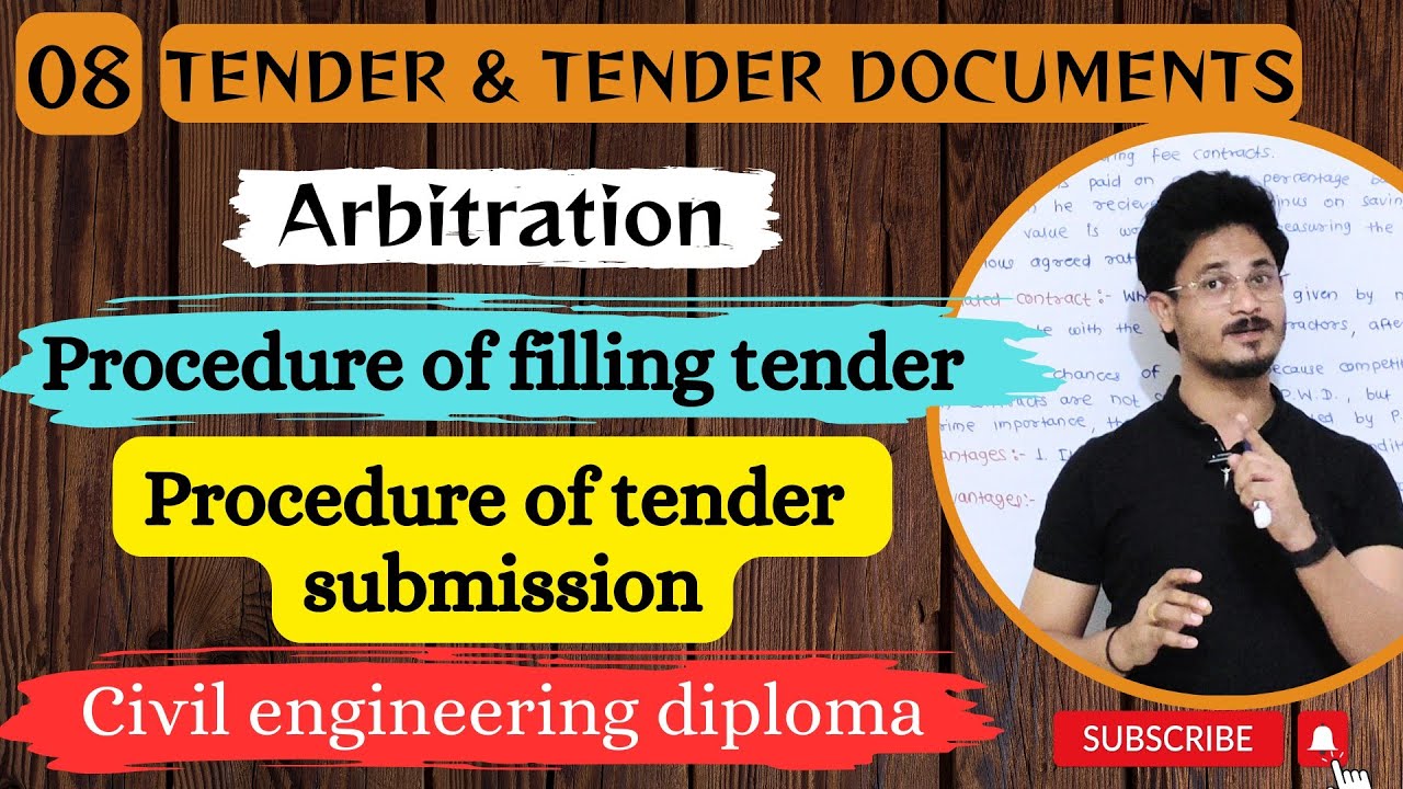 08* Arbitration | procedure of tender filling & submission | civil engg diploma #tender - YouTube