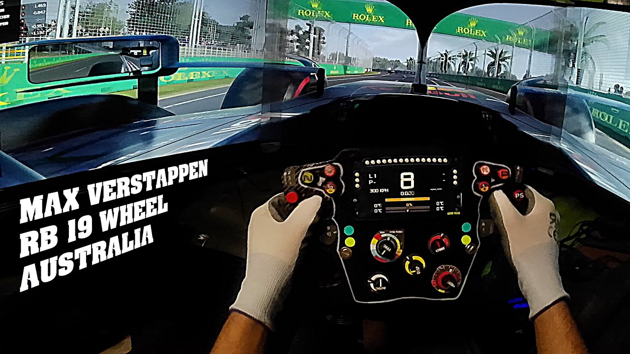 F1 23 Practice RB19 Cockpit view in Australia Max Verstappen Steering ...