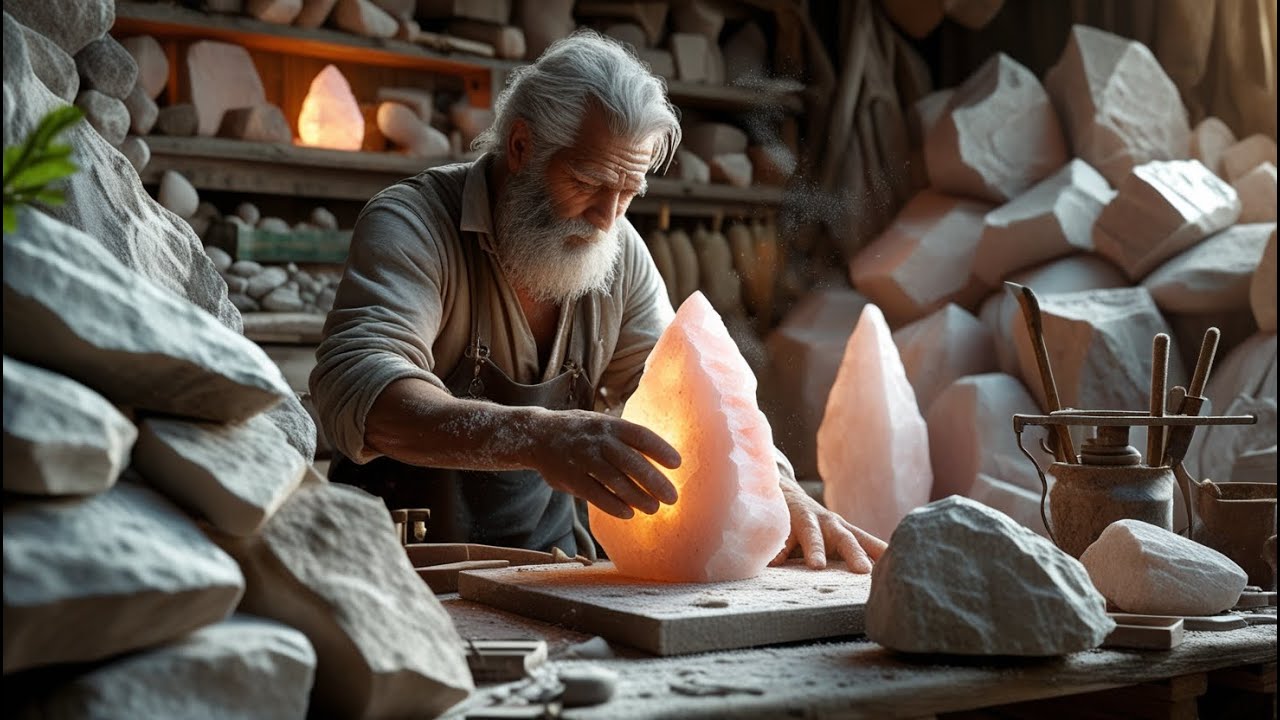 Amazing Process of Making Himalayan Salt Lamp | Salt Crafts - YouTube