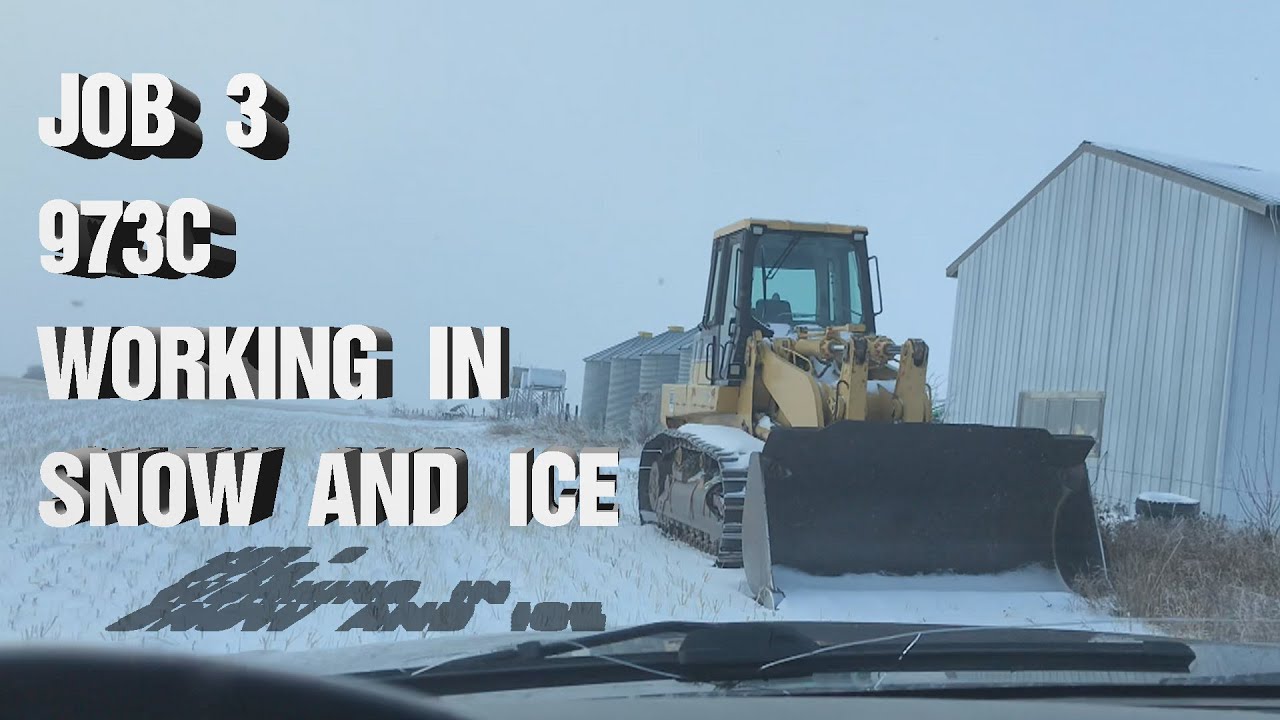 CAT 973C Working In Snow And Frozen Ground - YouTube