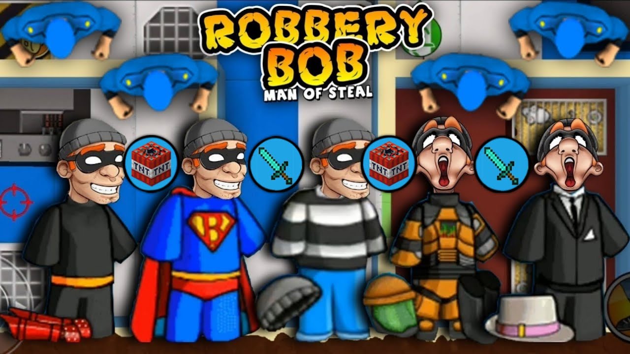 Robbery Bob - All Costumes Funny Video Game Part 269 - YouTube
