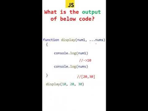rest parameters in javascript | functions in javascript | javascript interview questions# ...