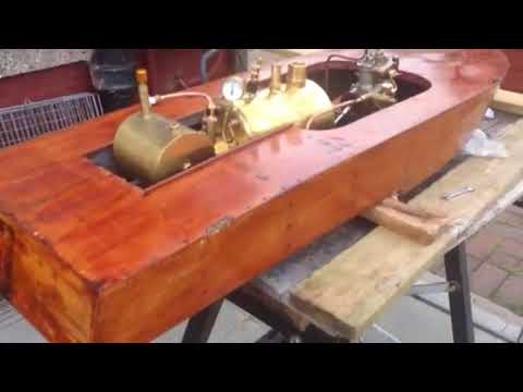 Tether Step hull fast steam Launch - YouTube