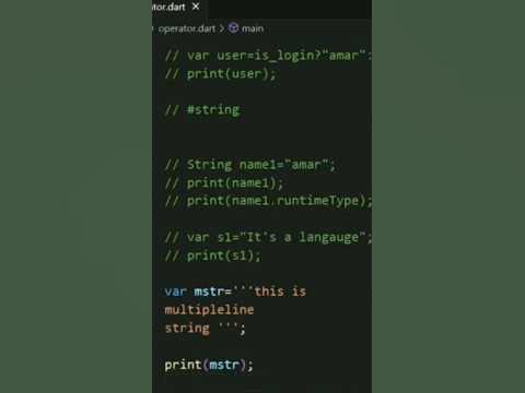multiple line string code #shorts #viral #youtuber #dart#ytshort # ...