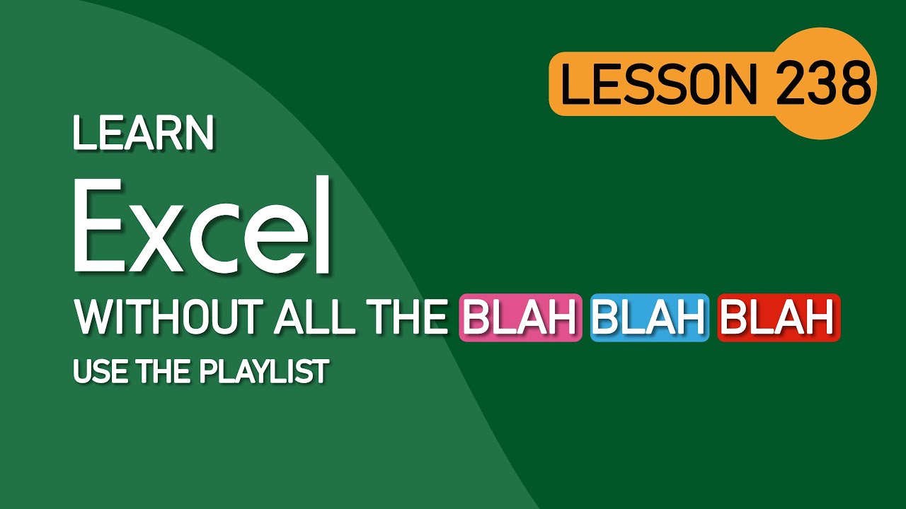 Naming From The TOP Row In Excel Lesson 238 YouTube Naming From The TOP Row In Excel Lesson 238 YouTube