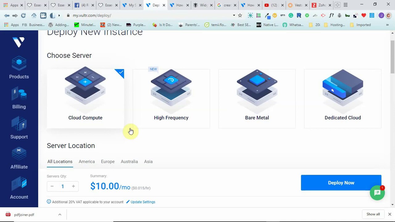 Creating A Vultr Instance Vps Youtube