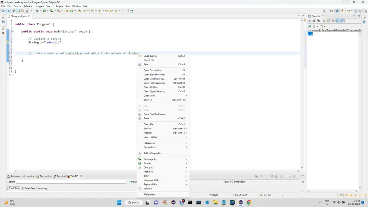 Find The Duplicate Characters Of A Given String String Java Program For Automationtesting And
