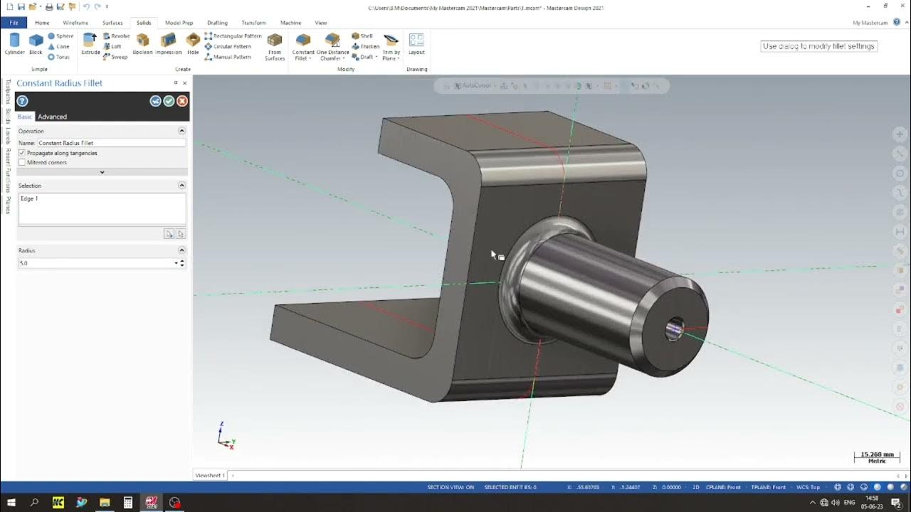 Mastercam 2021 3d Modeling I Mastercam Cad Tutorials Machine Mate #mastercam #cnc #vmc #cadcam ...