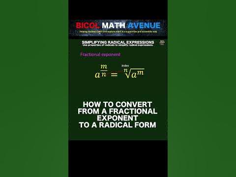 How to Convert from Fractional Exponent to Radical Form - YouTube