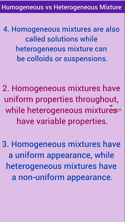 Homogeneous vs Heterogeneous Mixture - YouTube