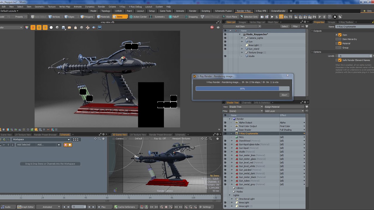 V-Ray for MODO 3.6, Cryptomatte render element - YouTube