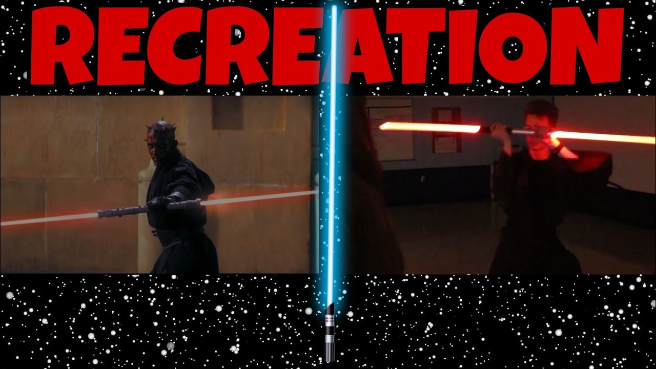 Qui-Gon Jinn & Obi-Wan Kenobi vs Darth Maul Scene Recreation Star Wars ...