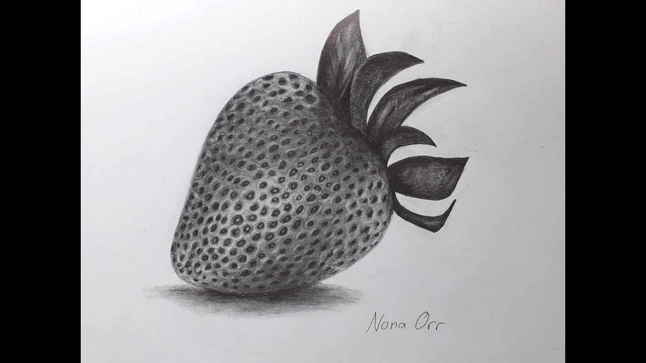 Strawberry hyperrealistic pencil drawing - YouTube
