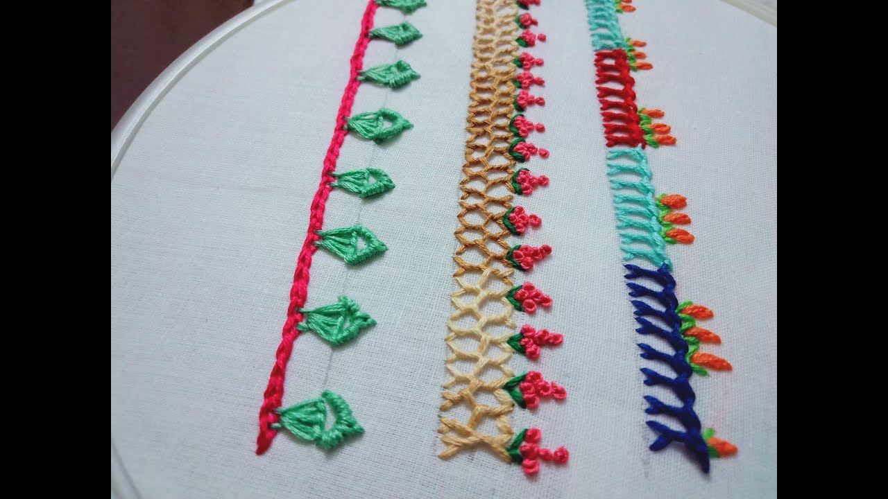 Hand embroidery. Hand embroidery decorative stitches tutorial. Part-13 ...