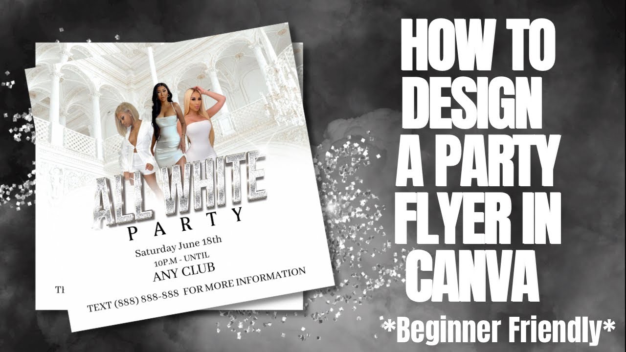how to design a party flyer using canva | diy flyer design - YouTube