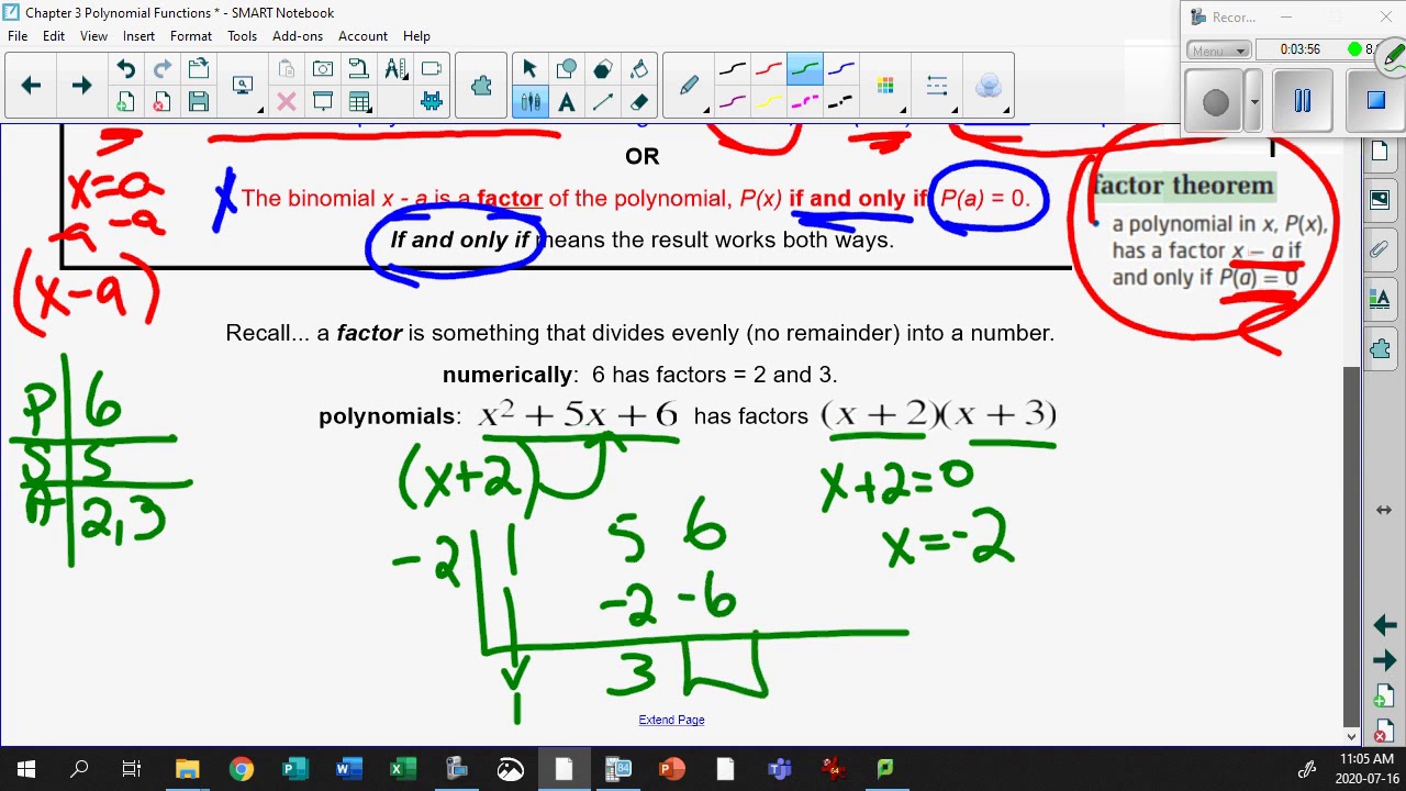Unit 3 3 1 Introduction to Factor Theorem - YouTube
